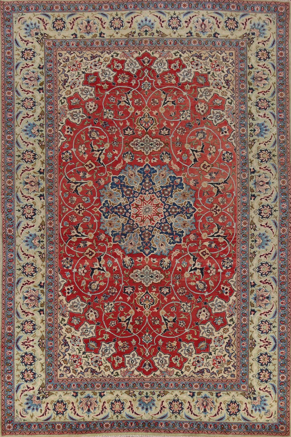 Red Wool Floral Najafabad Persian Area Rug 8x11