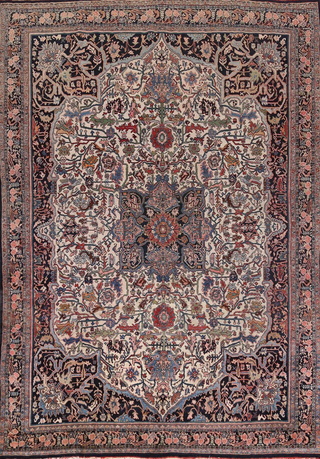 Vintage Wool Bidjar Persian Area Rug 9x12