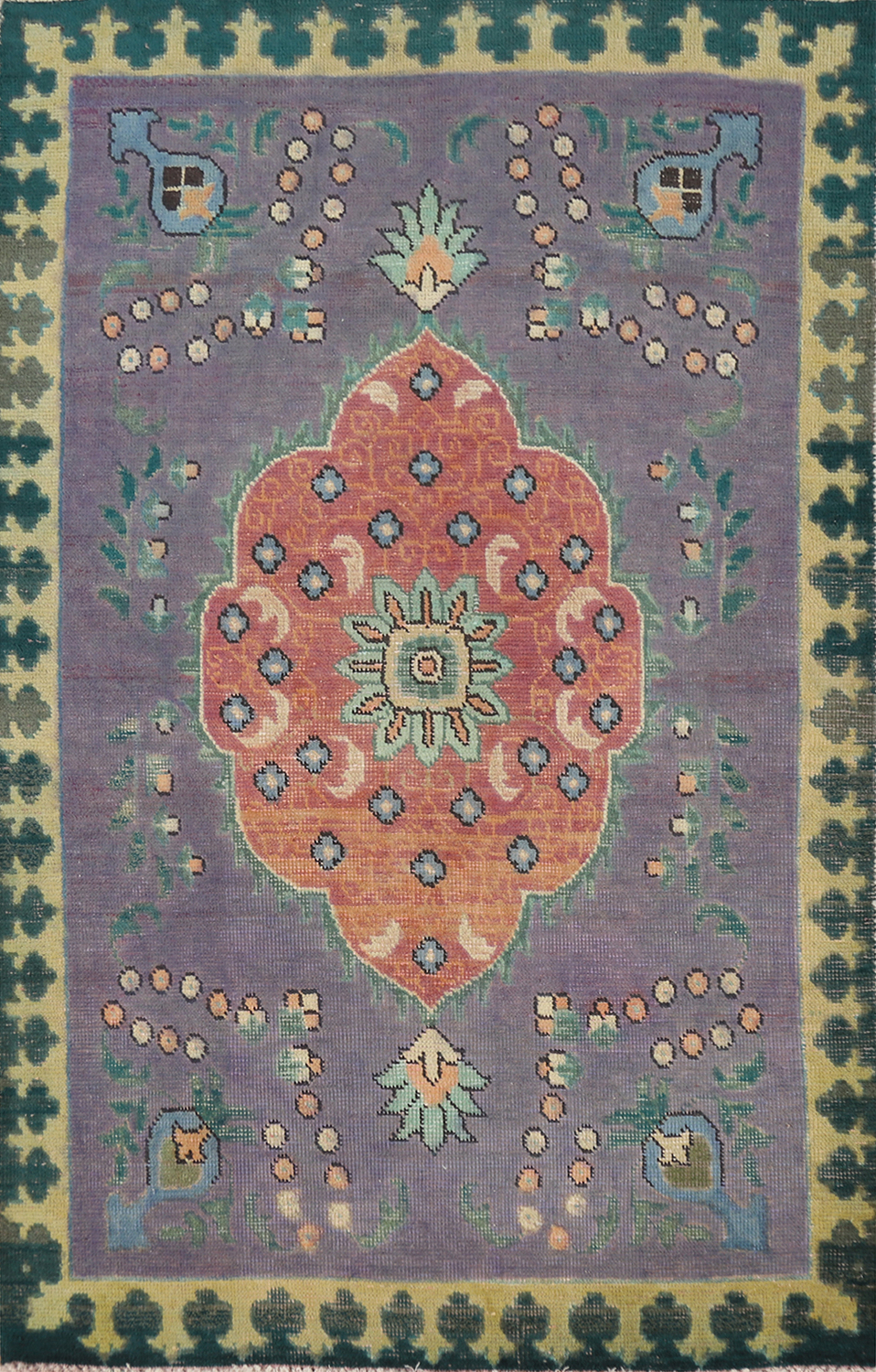 Purple Wool Tabriz Persian Rug 3x5