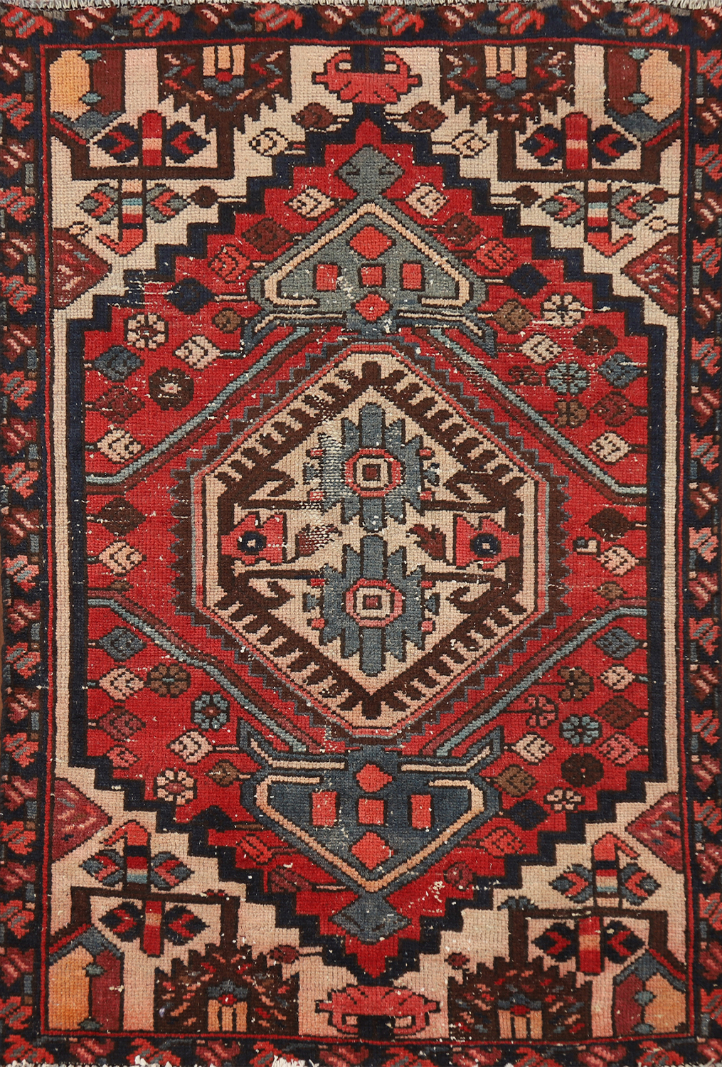 Geometric Red Bakhtiari Persian Rug 3x5