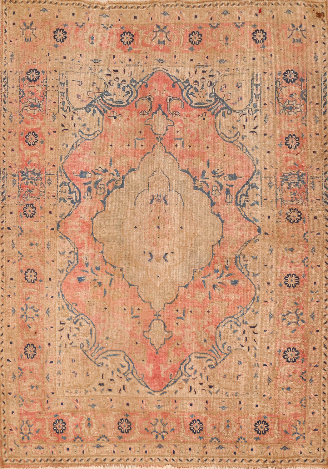 Antique Wool Tabriz Persian Rug 5x6