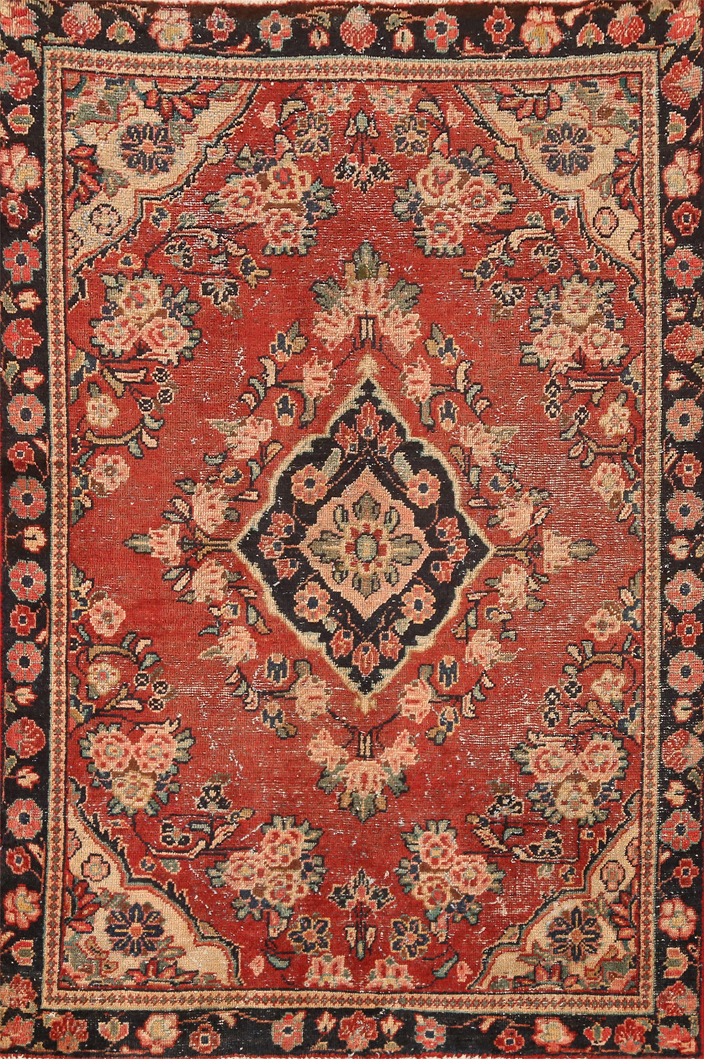 Antique Floral Mahal Persian Rug 4x6