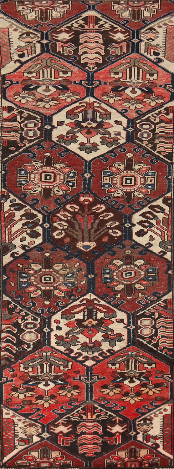 Handmade Bakhtiari Persian Runner Rug 3x9