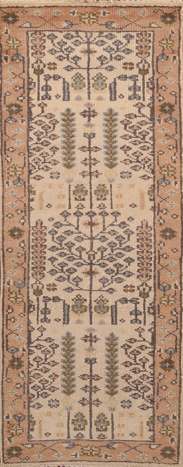 Handmade Oushak Indian Runner Rug 3x8
