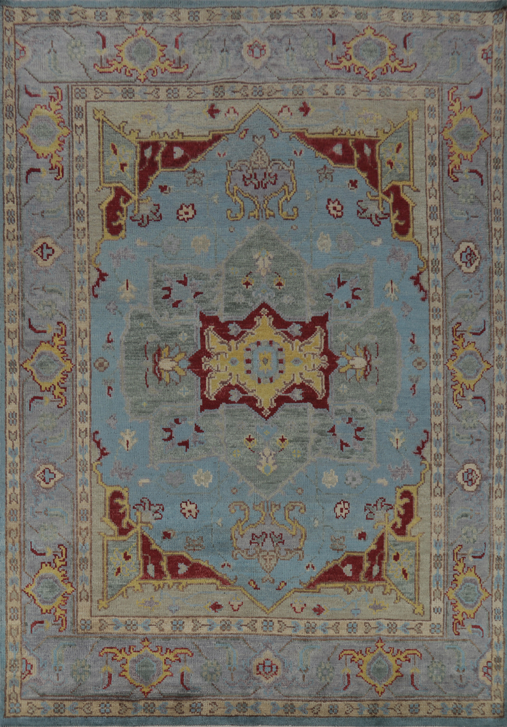 Handmade Blue Oushak Indian Area Rug 8x10