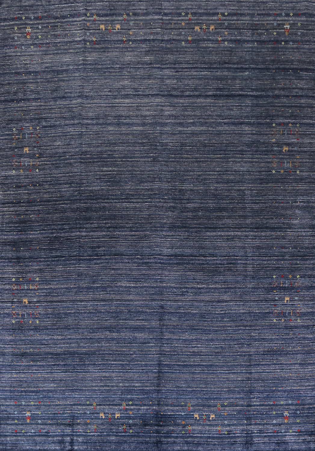 Blue Silk Gabbeh Oriental Area Rug 8x10