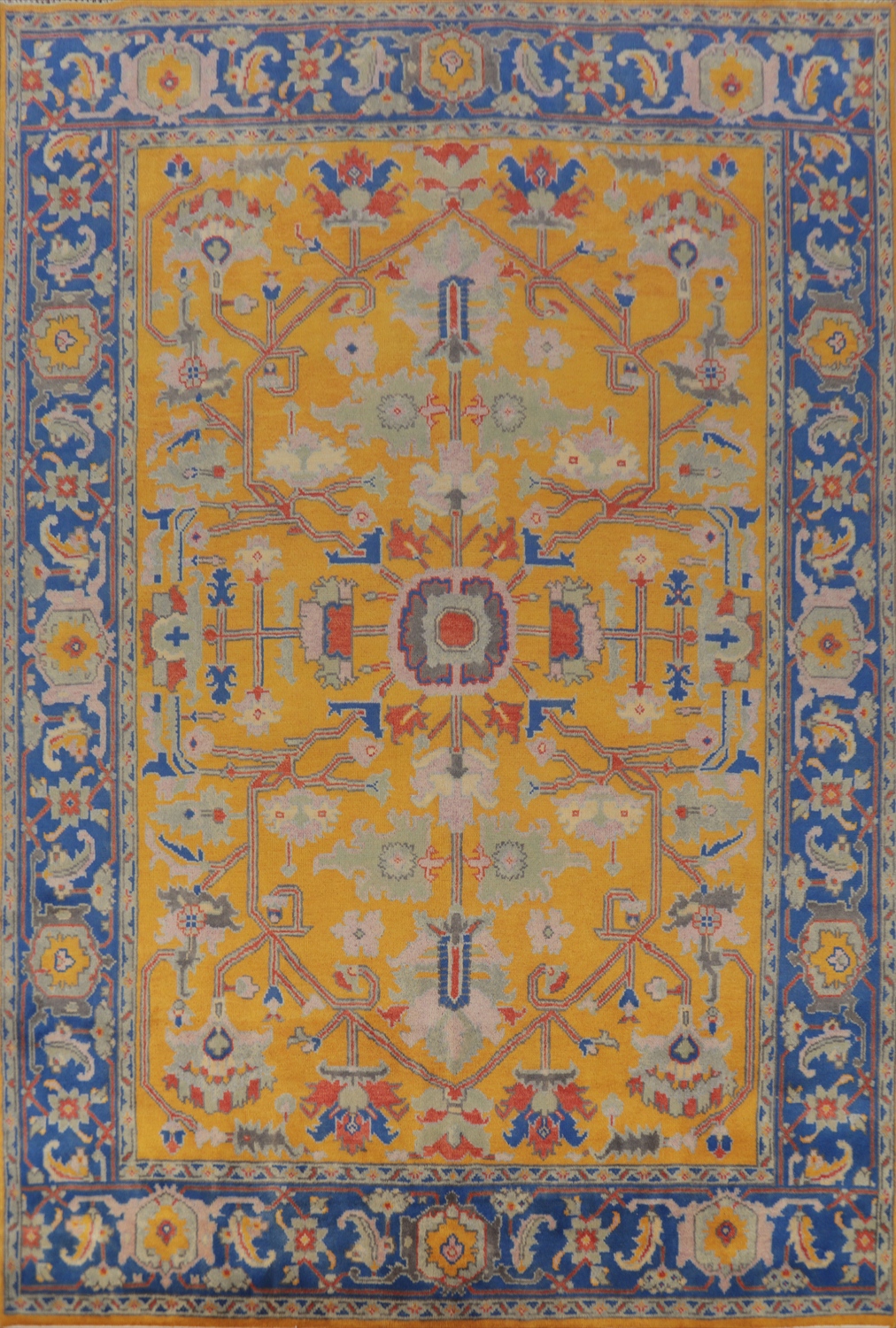 Mustard Yellow Heriz Serapi Indian Area Rug 9x12
