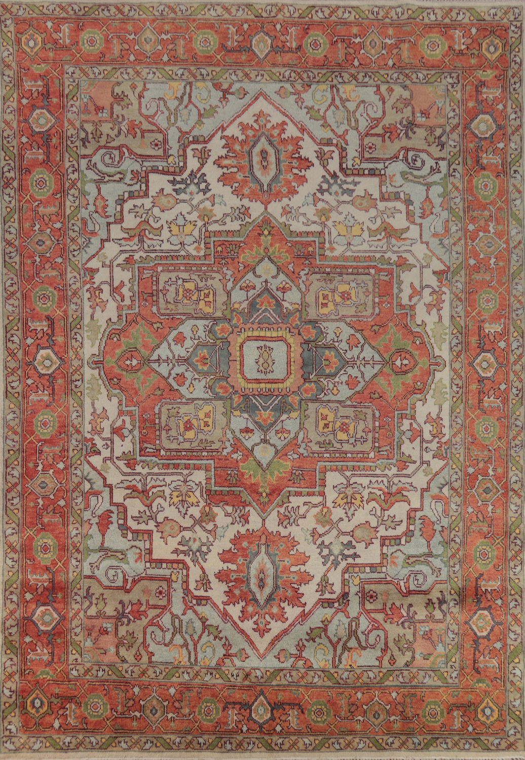 Geometric Heriz Serapi Indian Area Rug 9x12