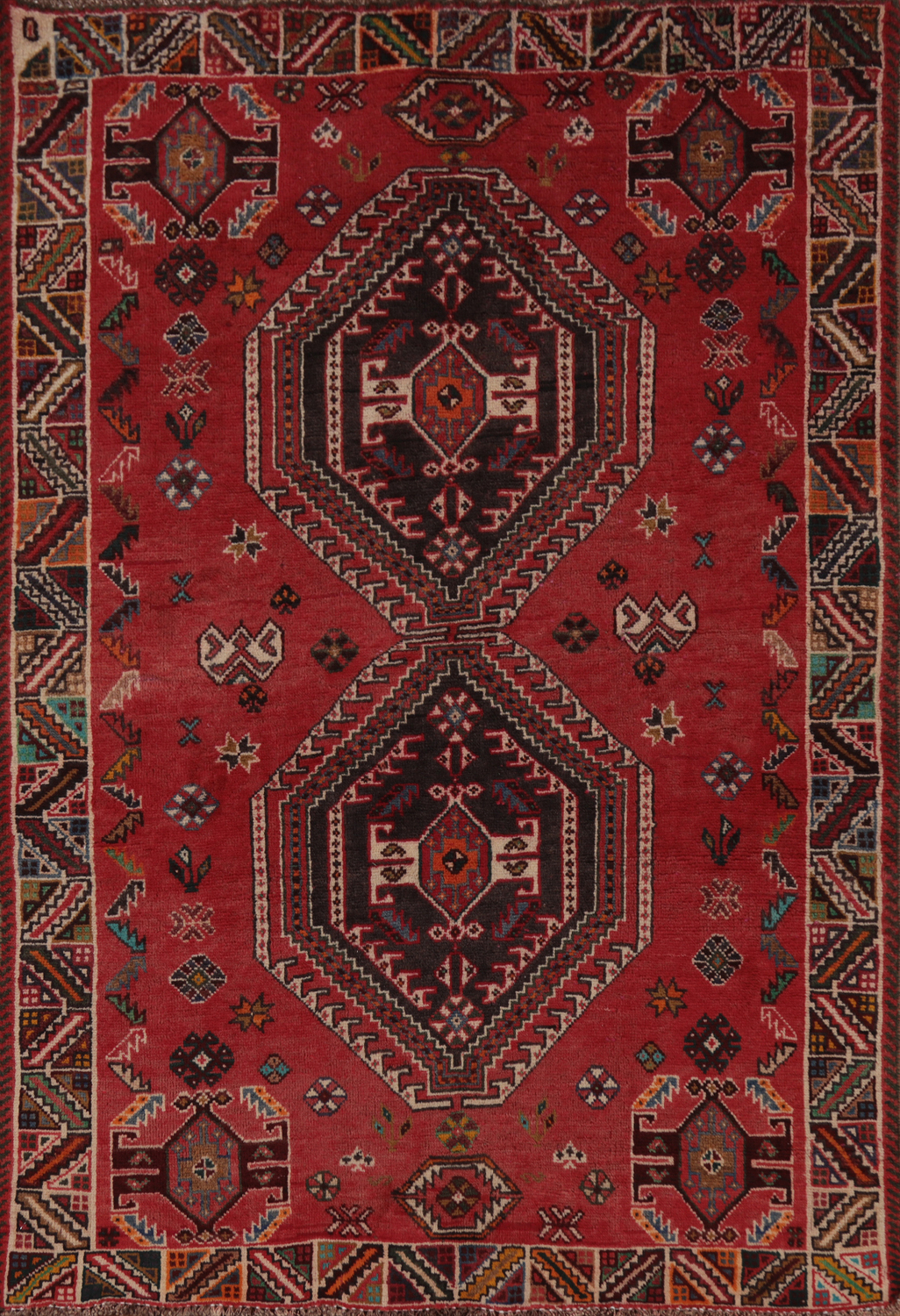 Handmade Wool Abadeh Persian Rug 4x6