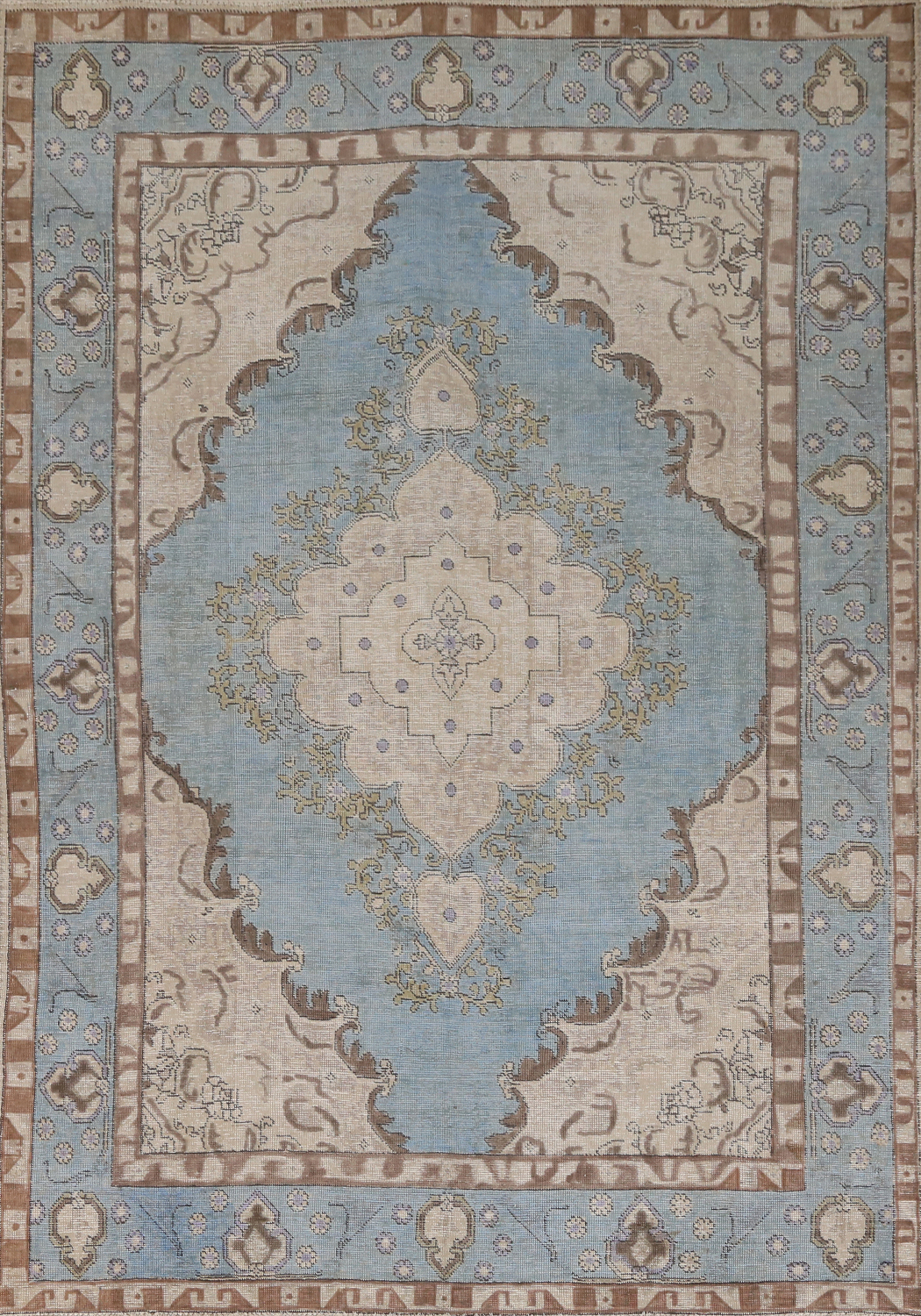 Light Blue Tabriz Persian Area Rug 7x9