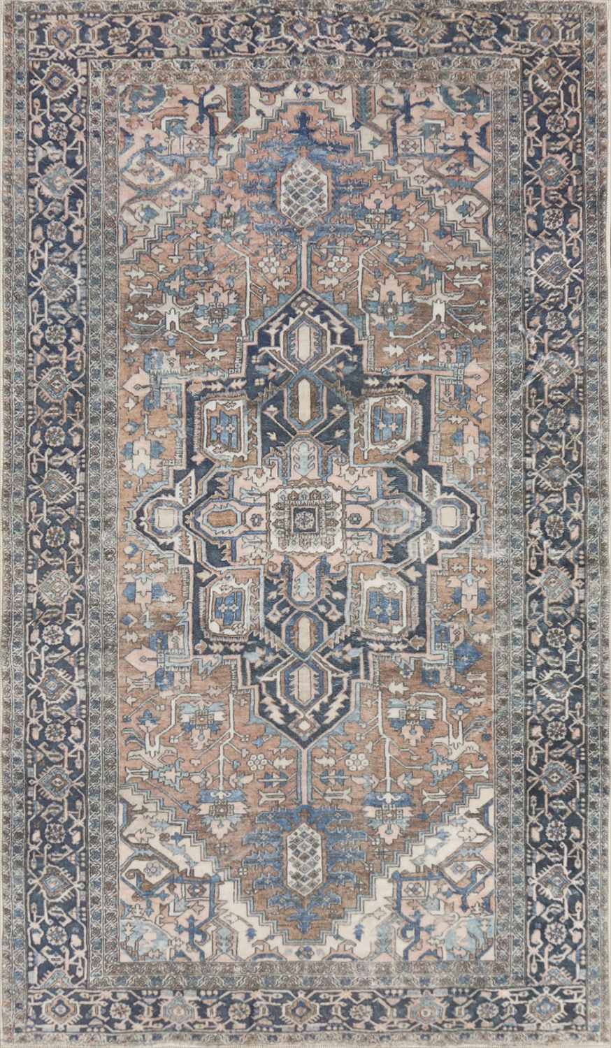 Geometric Wool Heriz Turkish Rug 2x4
