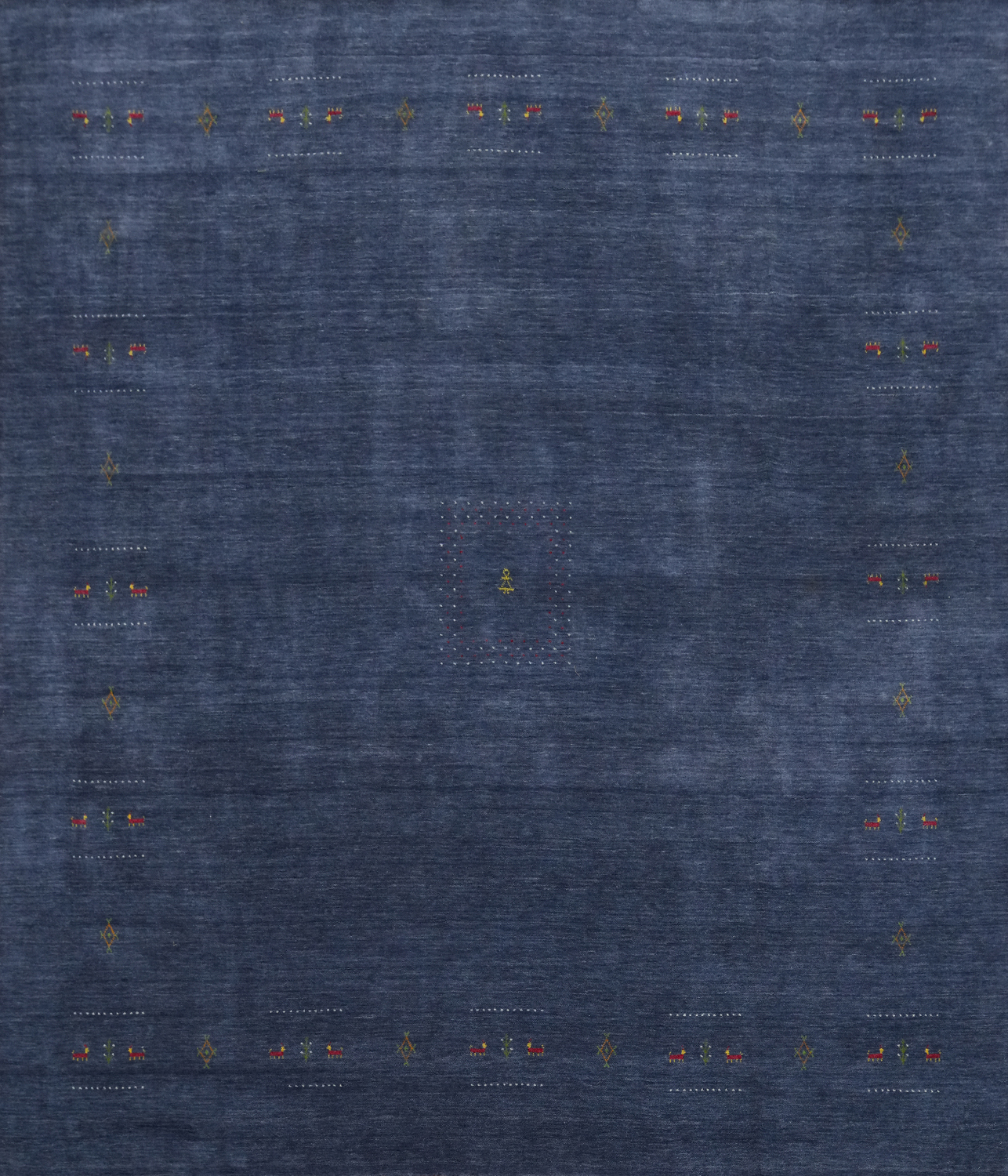 Blue Square Wool Gabbeh Indian Area Rug 12x12