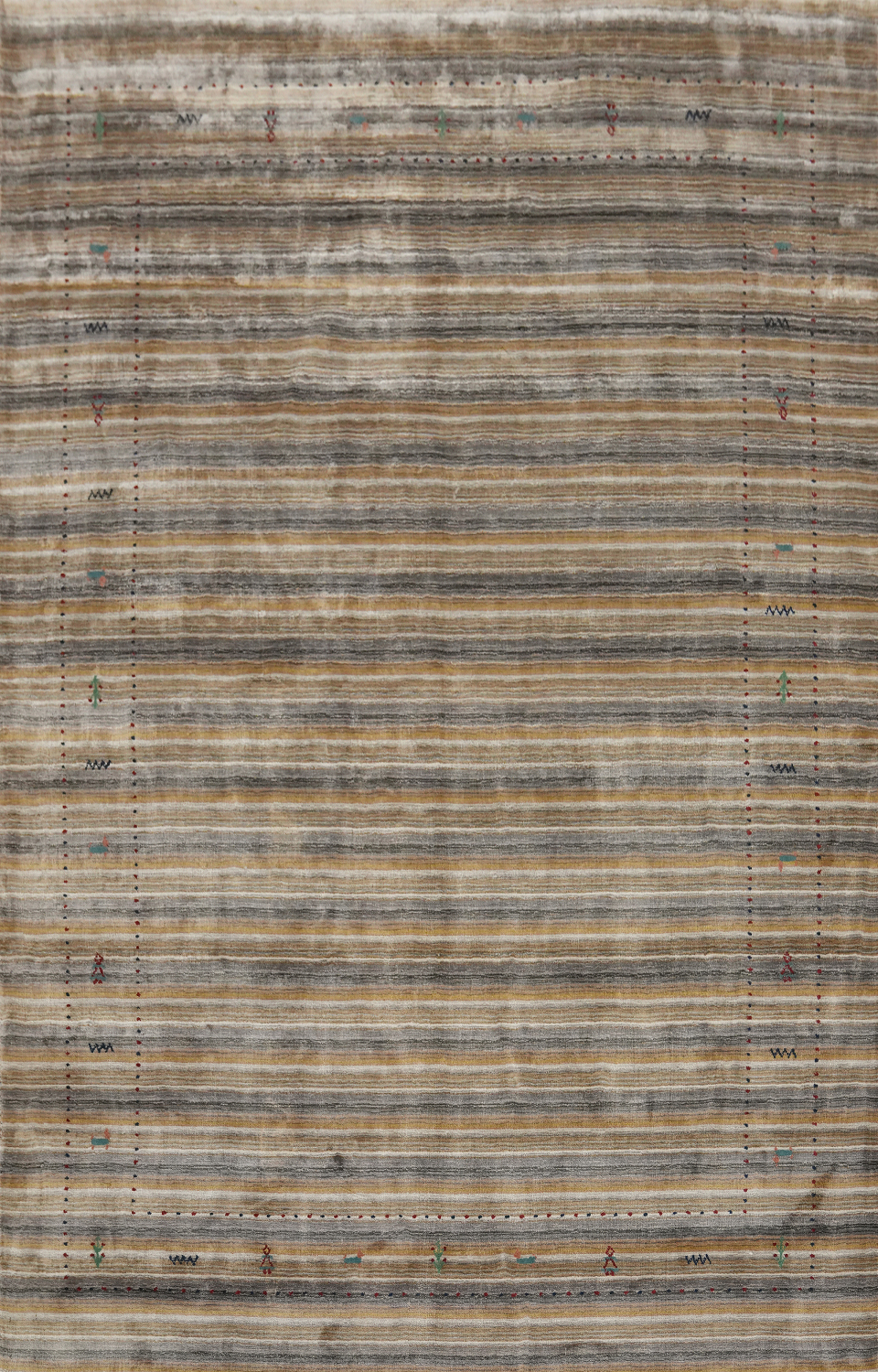 Striped Wool Gabbeh Indian Area Rug 6x9