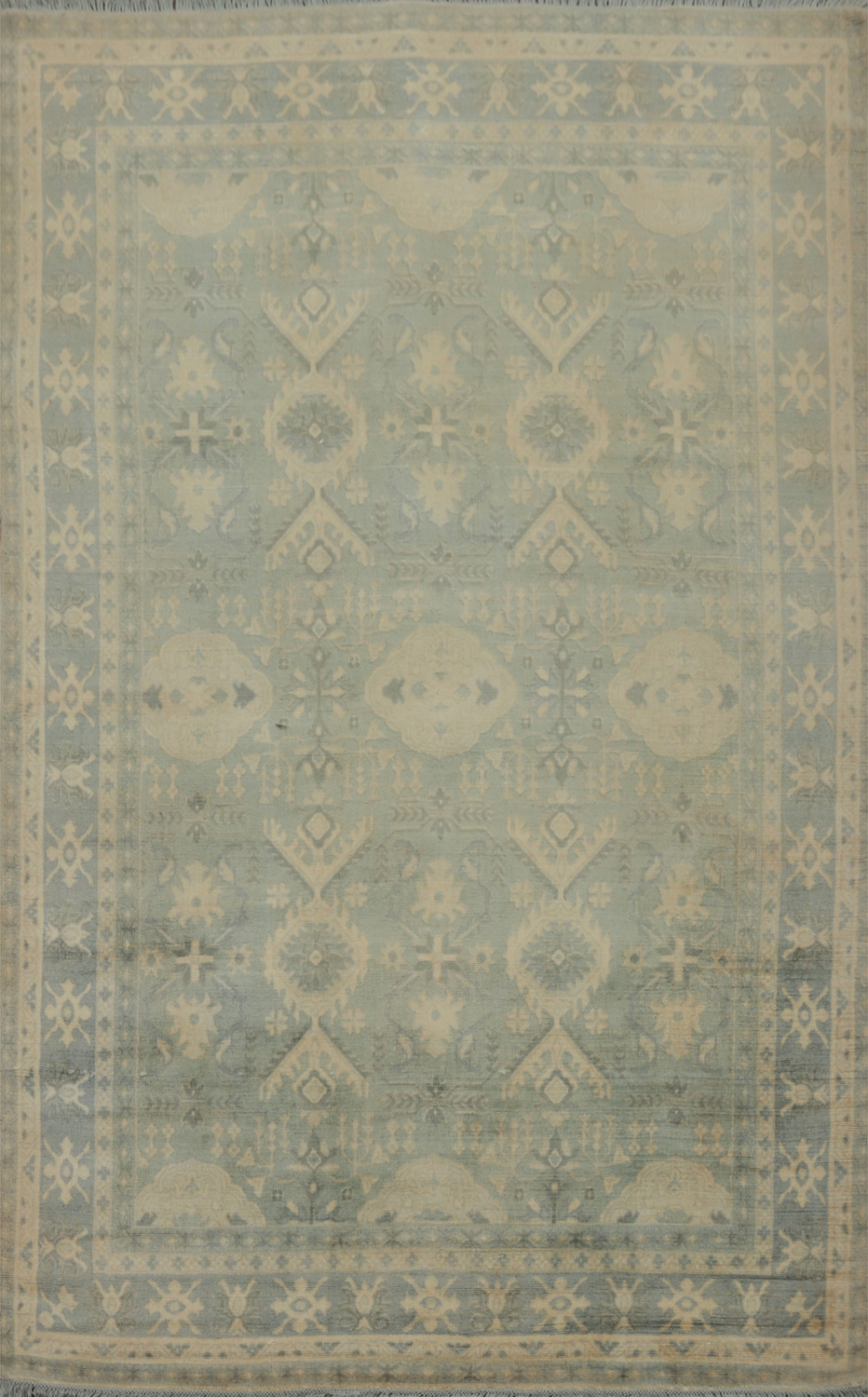 Geometric Oushak Indian Area Rug 6x8