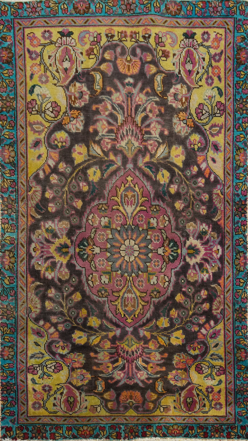 Handmade Wool Floral Tabriz Persian Rug 2x4