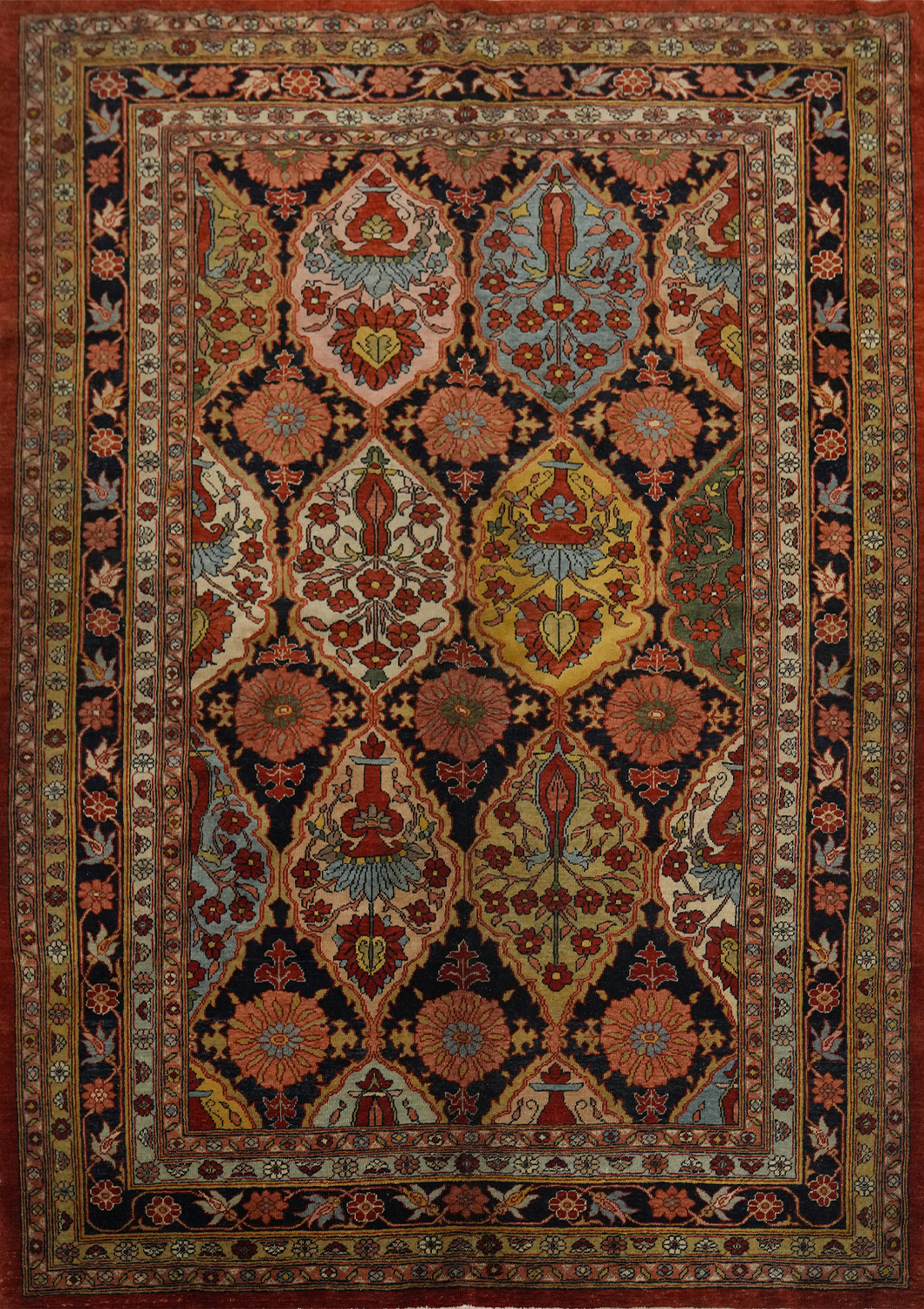 Vegetable Dye Antique Sultanabad Persian Rug 5x6