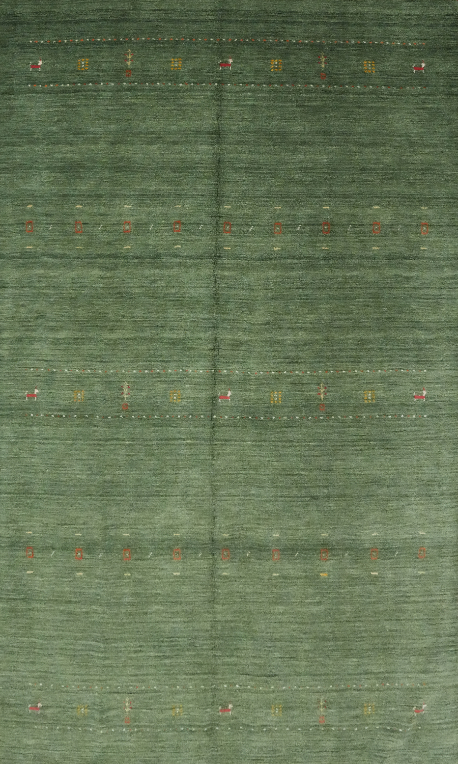 Elegant Green Gabbeh Area Rug 6x9 with Subtle Pattern for Modern Home Decor