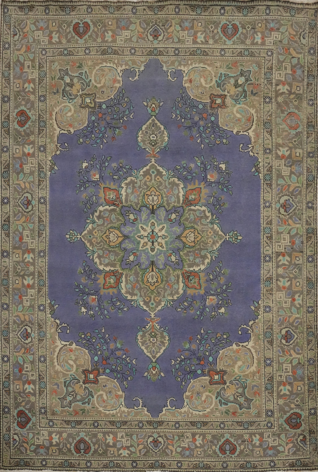 Purple Wool Tabriz Persian Area Rug 7x9