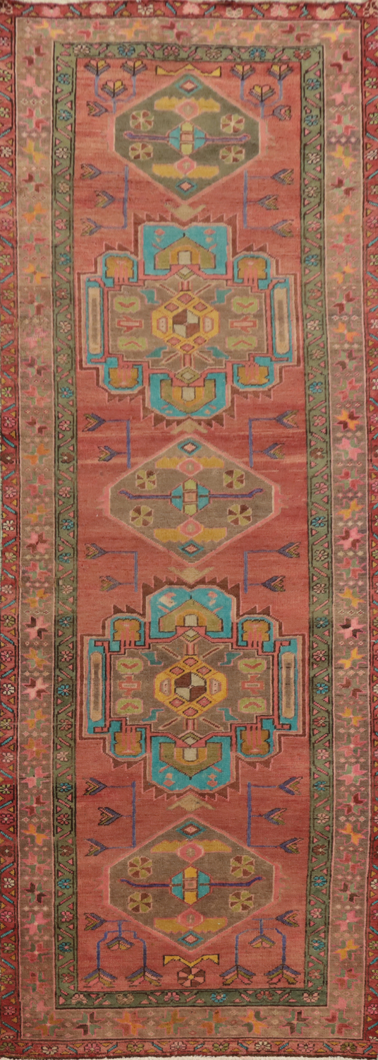 Antique Wool Meshkin Persian Runner Rug 4x10