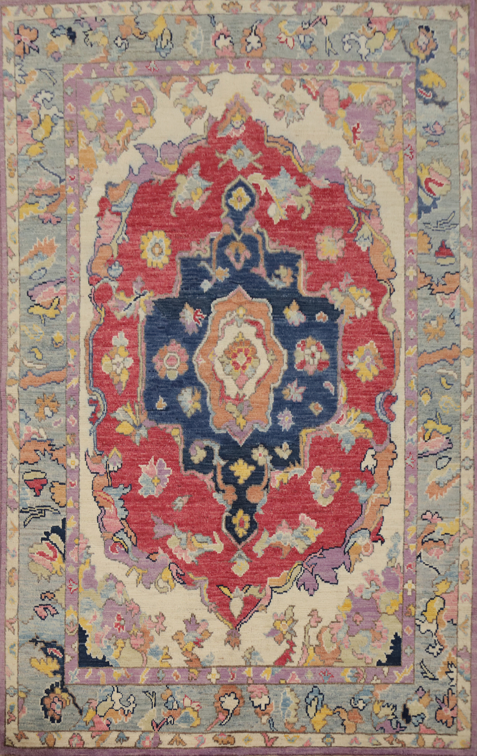 Vegetable Dye Oushak Handmade Wool Rug 5x7