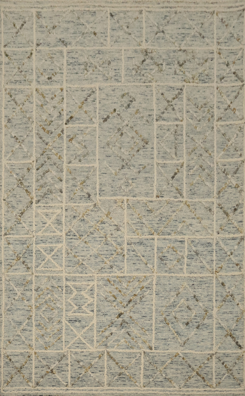 Geometric Design Area Rug 5x8 in Neutral Color Palette
