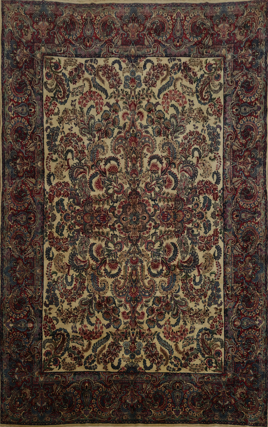 Vegetable Dye Antique Kerman Persian Area Rug 9x12