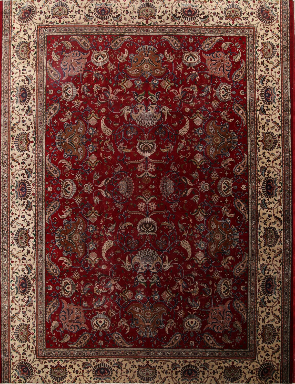 All-Over Floral 11x14 Tabriz Persian Area Rug