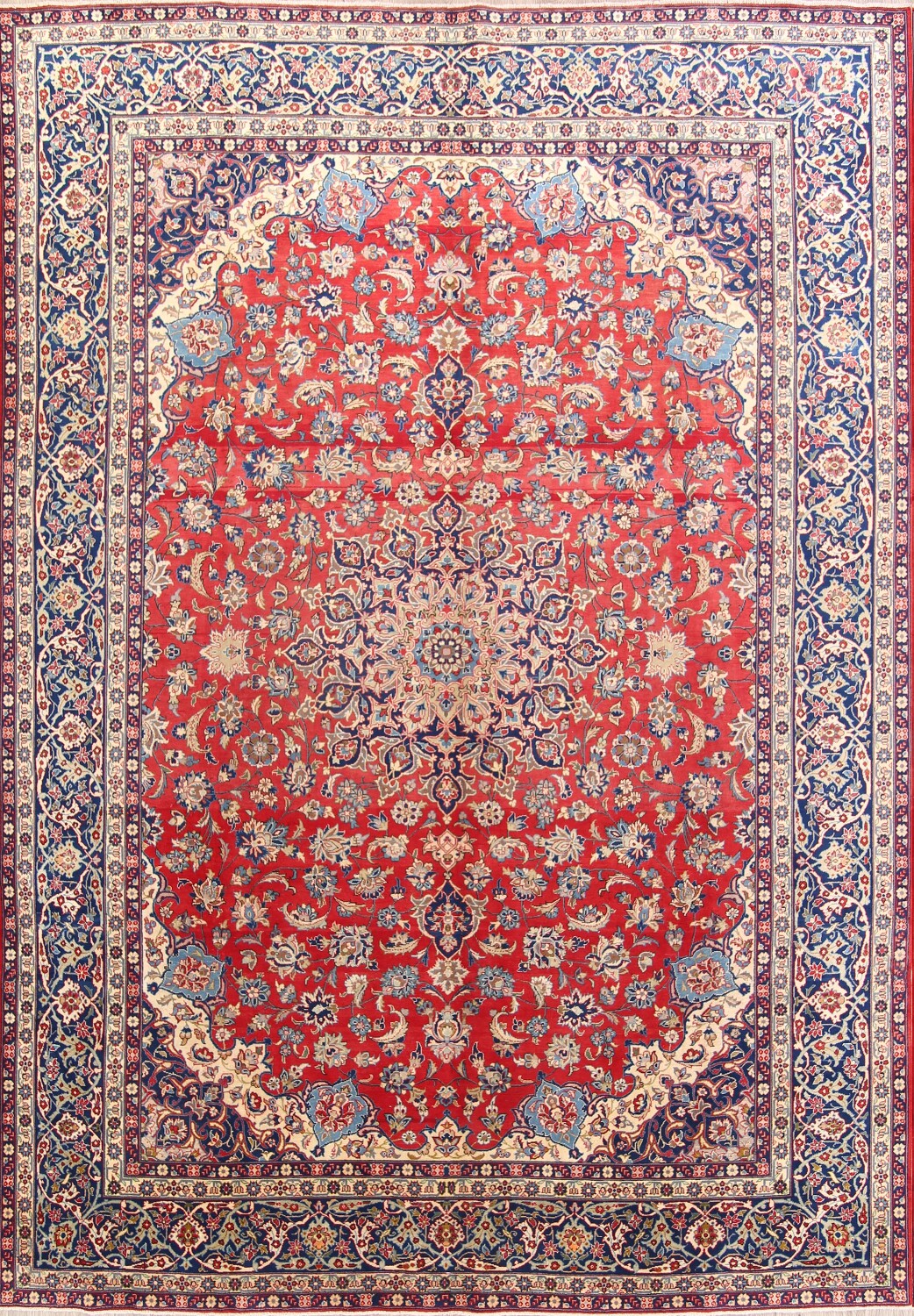 Floral 10x14 Isfahan Persian Area Rug