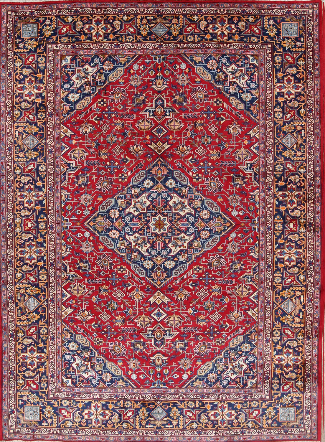 Geometric Red 10x14 Isfahan Persian Area Rug
