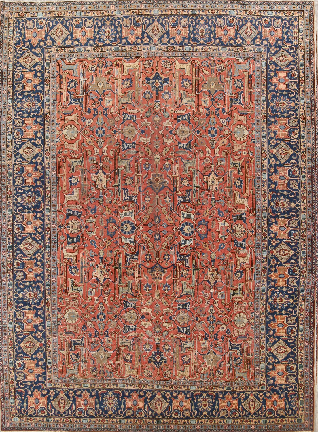 All-Over 11x15 Tabriz Ghazan Khan Persian Area Rug