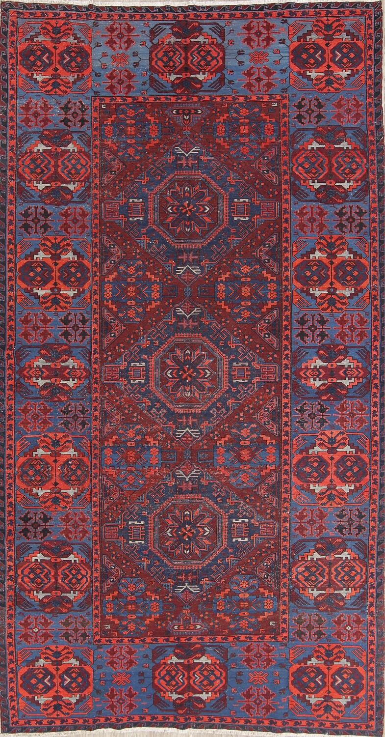 Geometric 7x13 Sumak Kilim Persian Area Rug