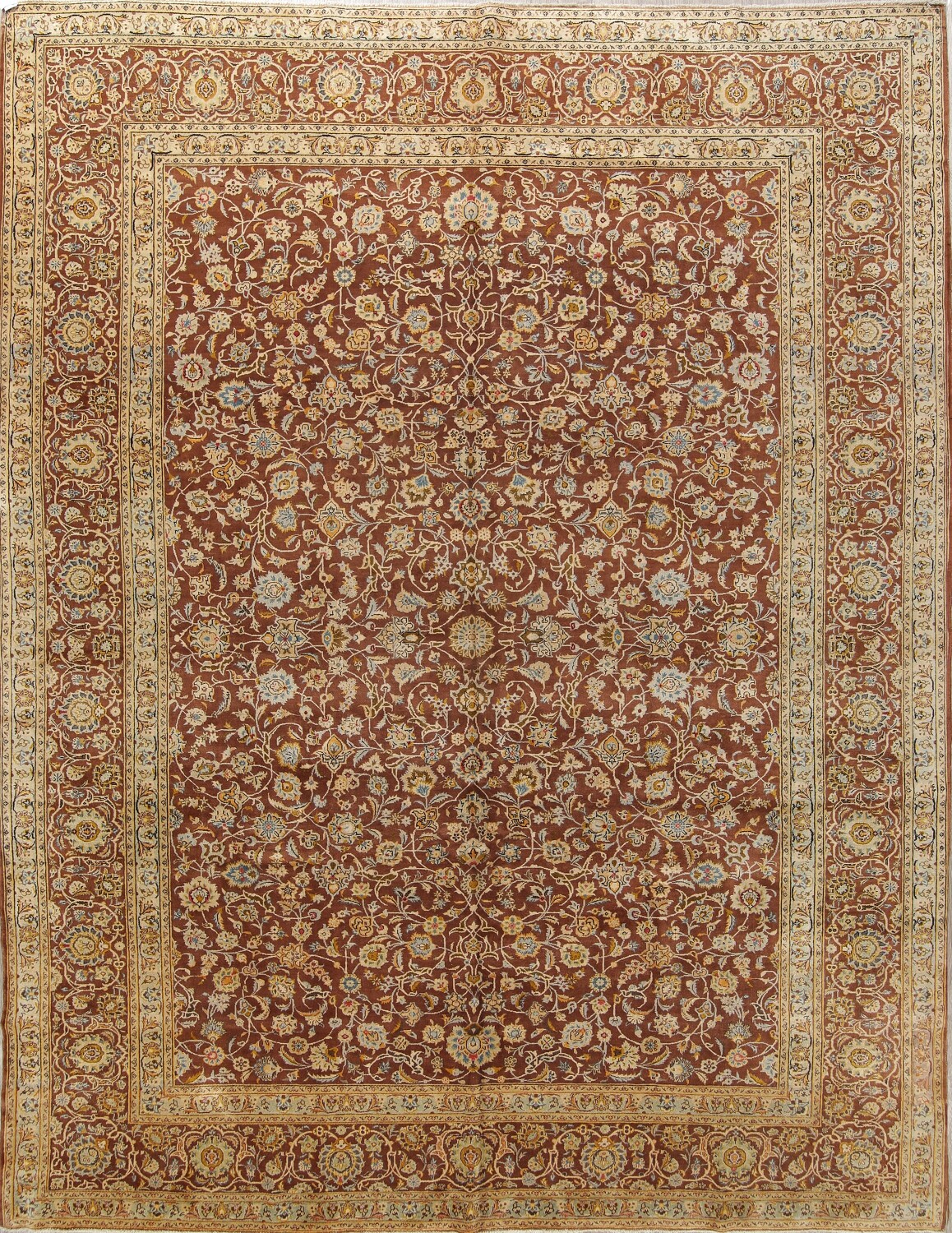All-Over Floral Kashan Persian Area Rug 10x13