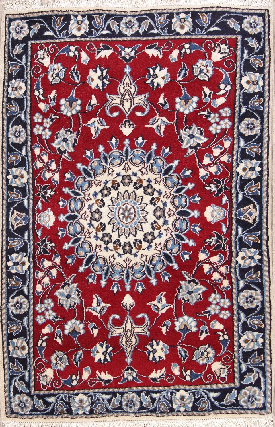 Floral Foyer Size Nain Isfahan Persian Area Rug 3x5