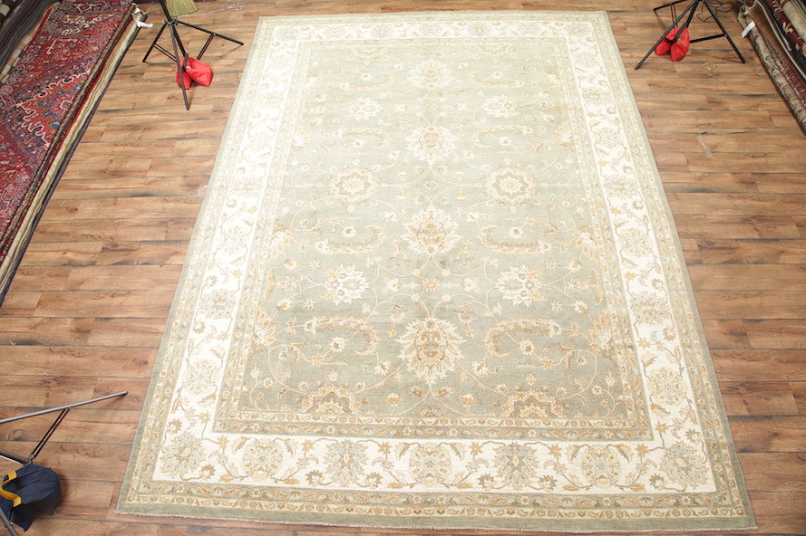 Sage Green 11x15 Oushak Peshawar Oriental Area Rug