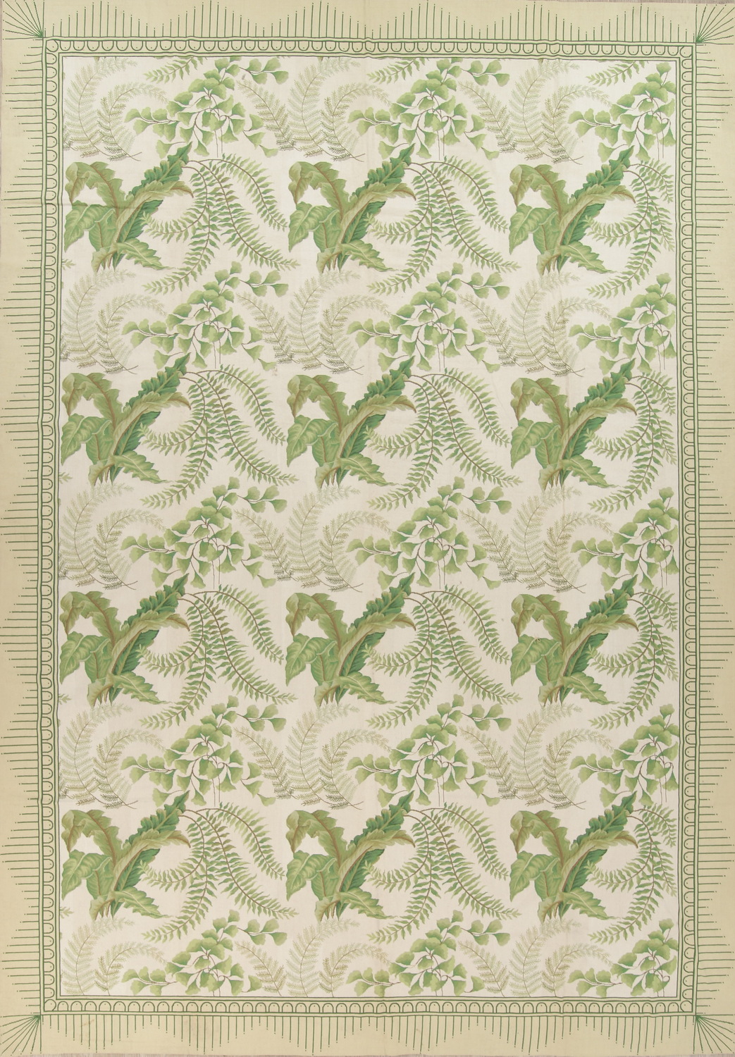 Mansion Floral Green Aubusson Savonnerie Needle-Point Chinese Wool Rug ...