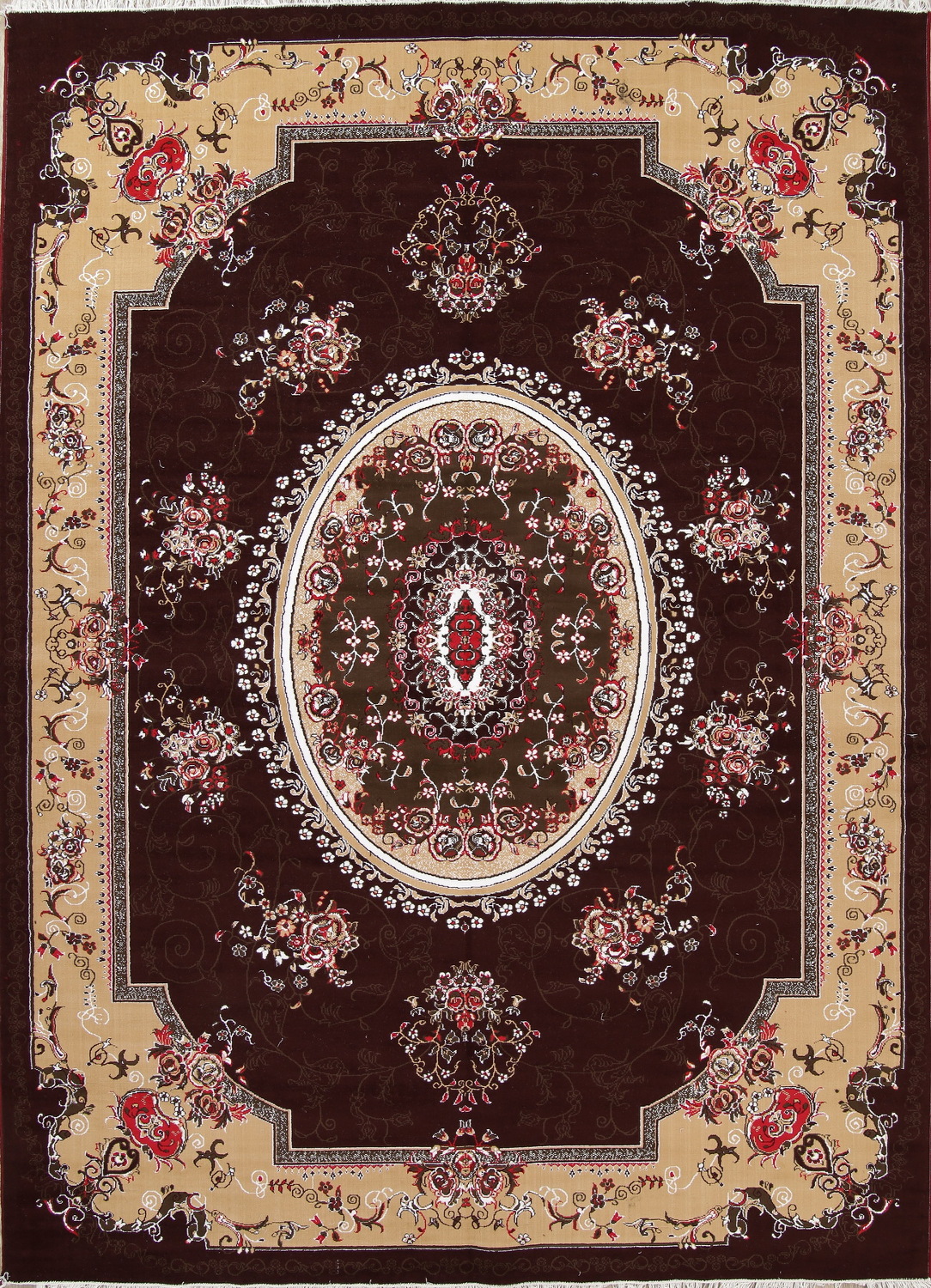 Floral Aubusson Turkish Oriental Rug