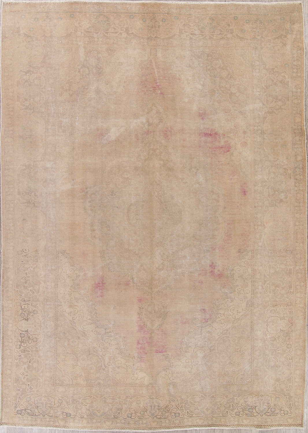 Antique Tabriz Muted Distressed Persian Rug 8x11