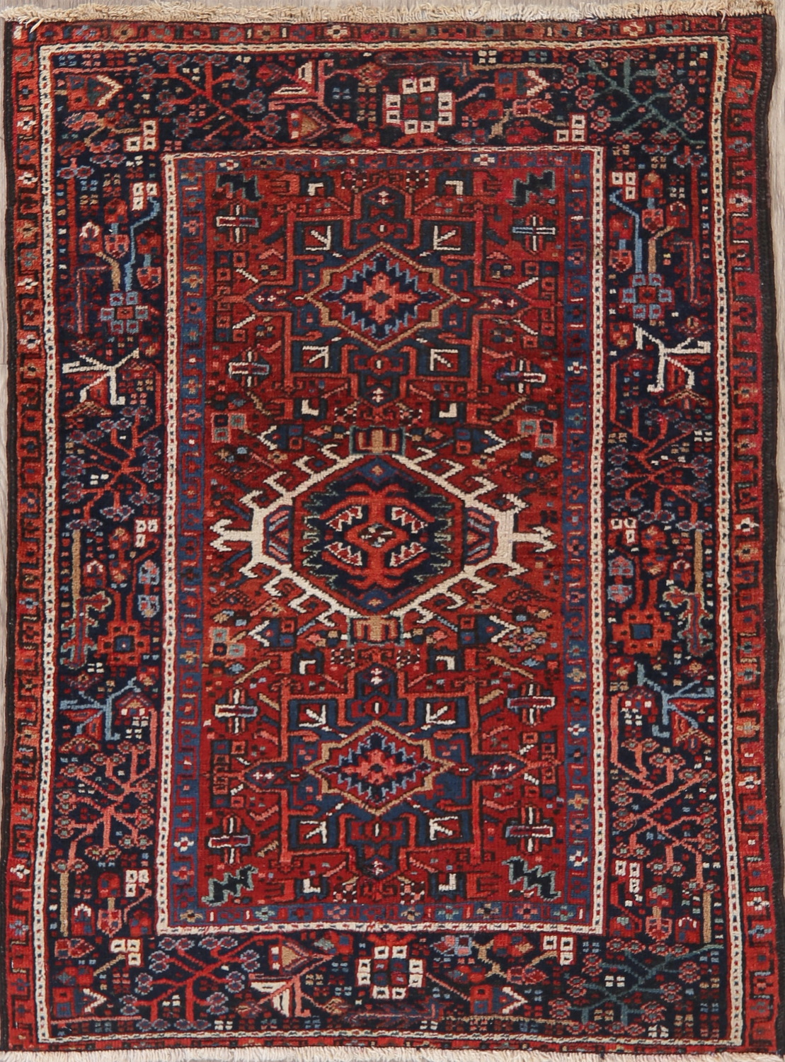 Antique Tribal Gharajeh Persian Wool Rug 3x5