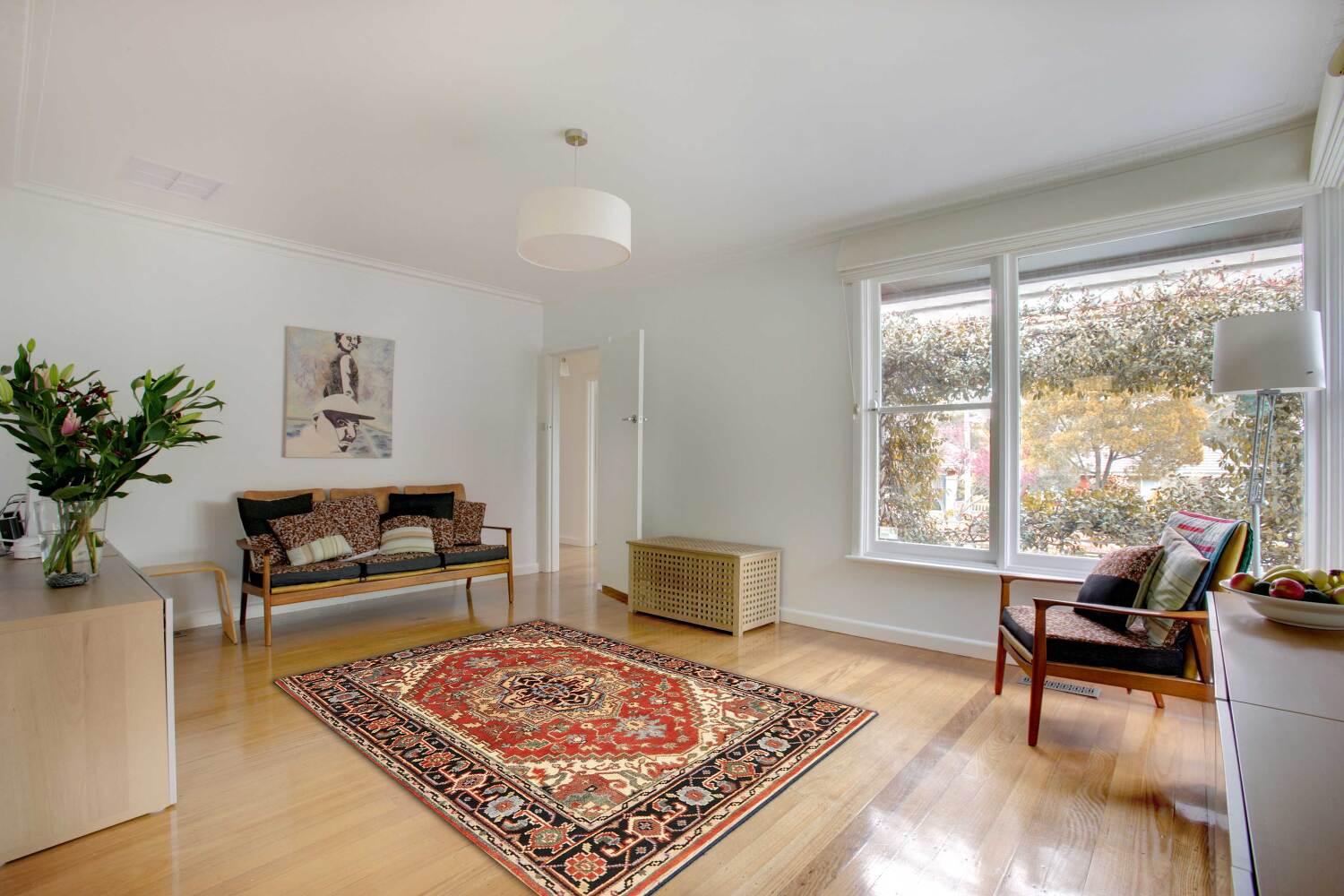 Red Heriz Indian Oriental Wool Rug 4x6