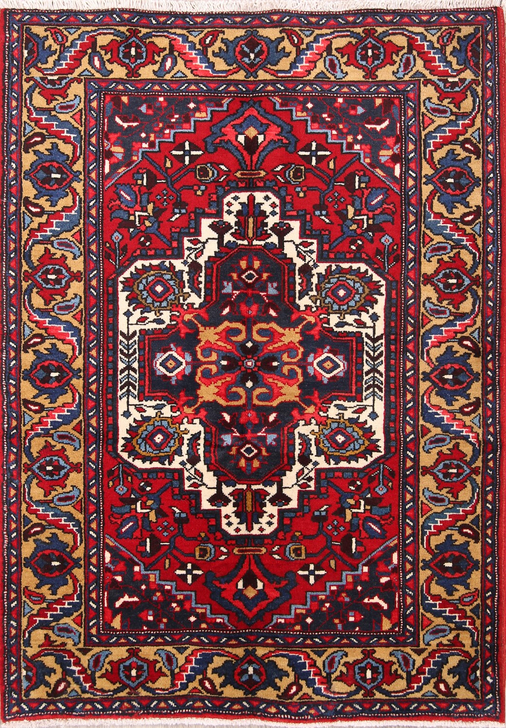 Geometric 4x5 Goravan Heriz Persian Area Rug