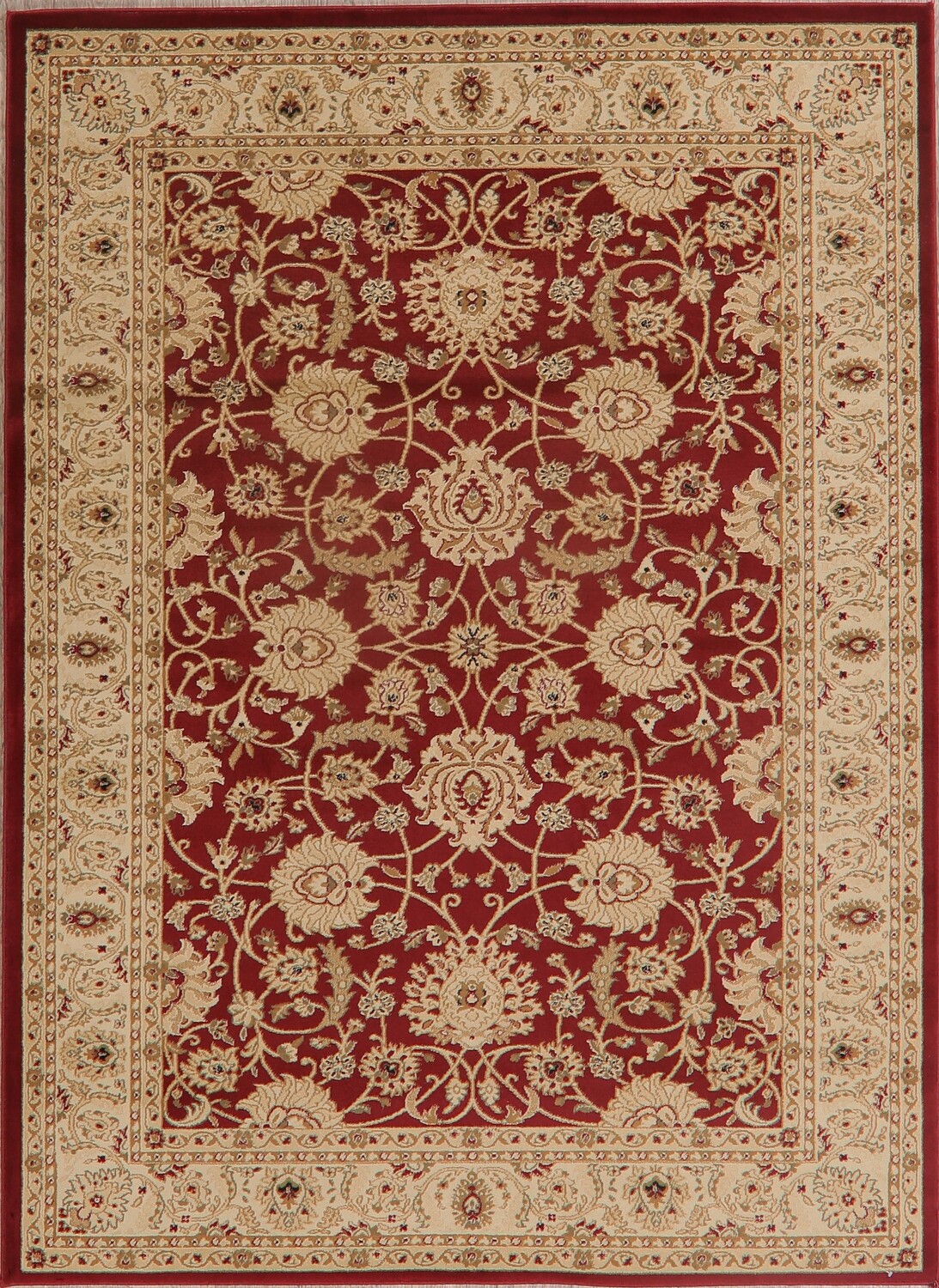 All-Over Floral Red Area Rug 5x7