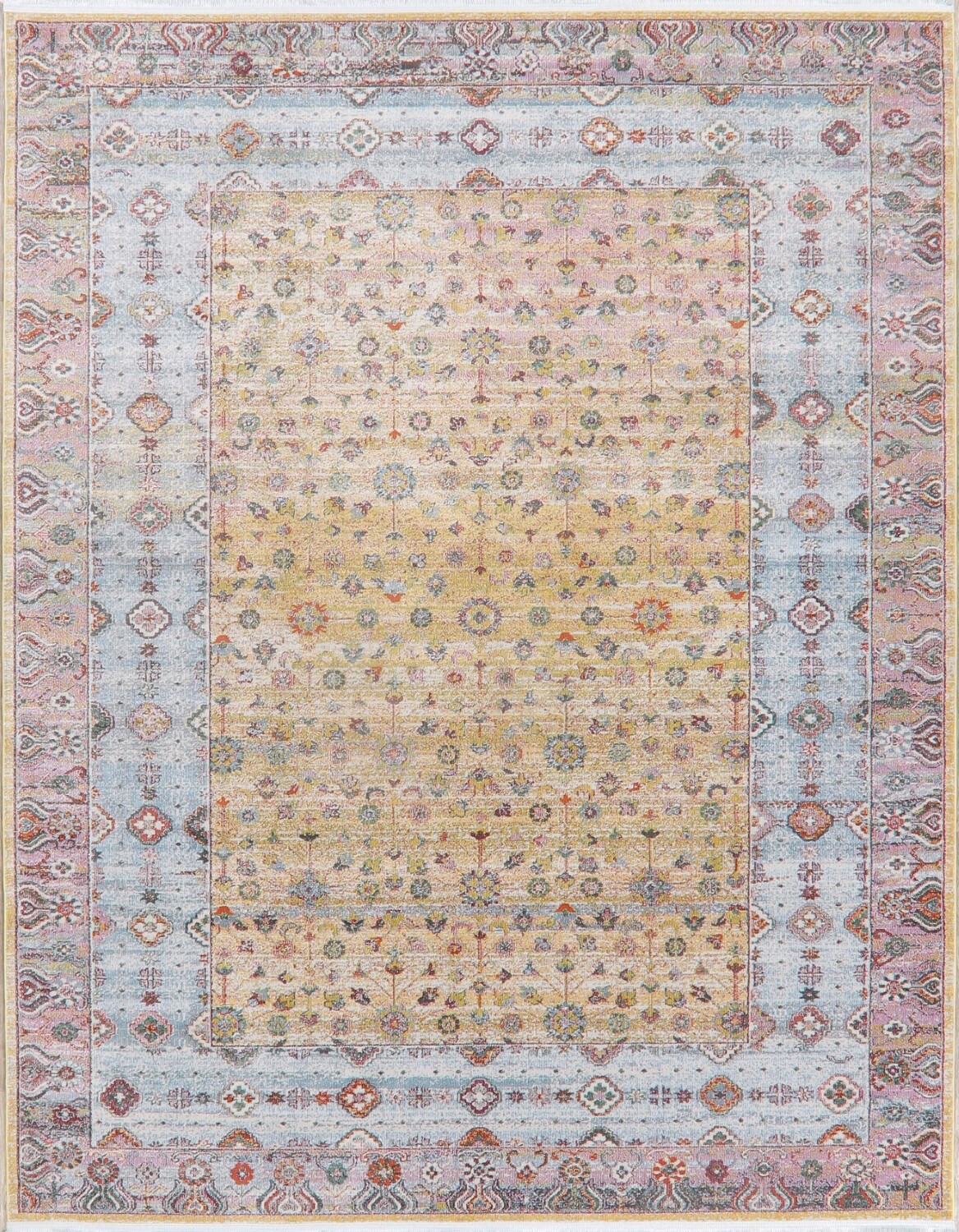 Vintage Style Distressed Heat-Set Area Rugs