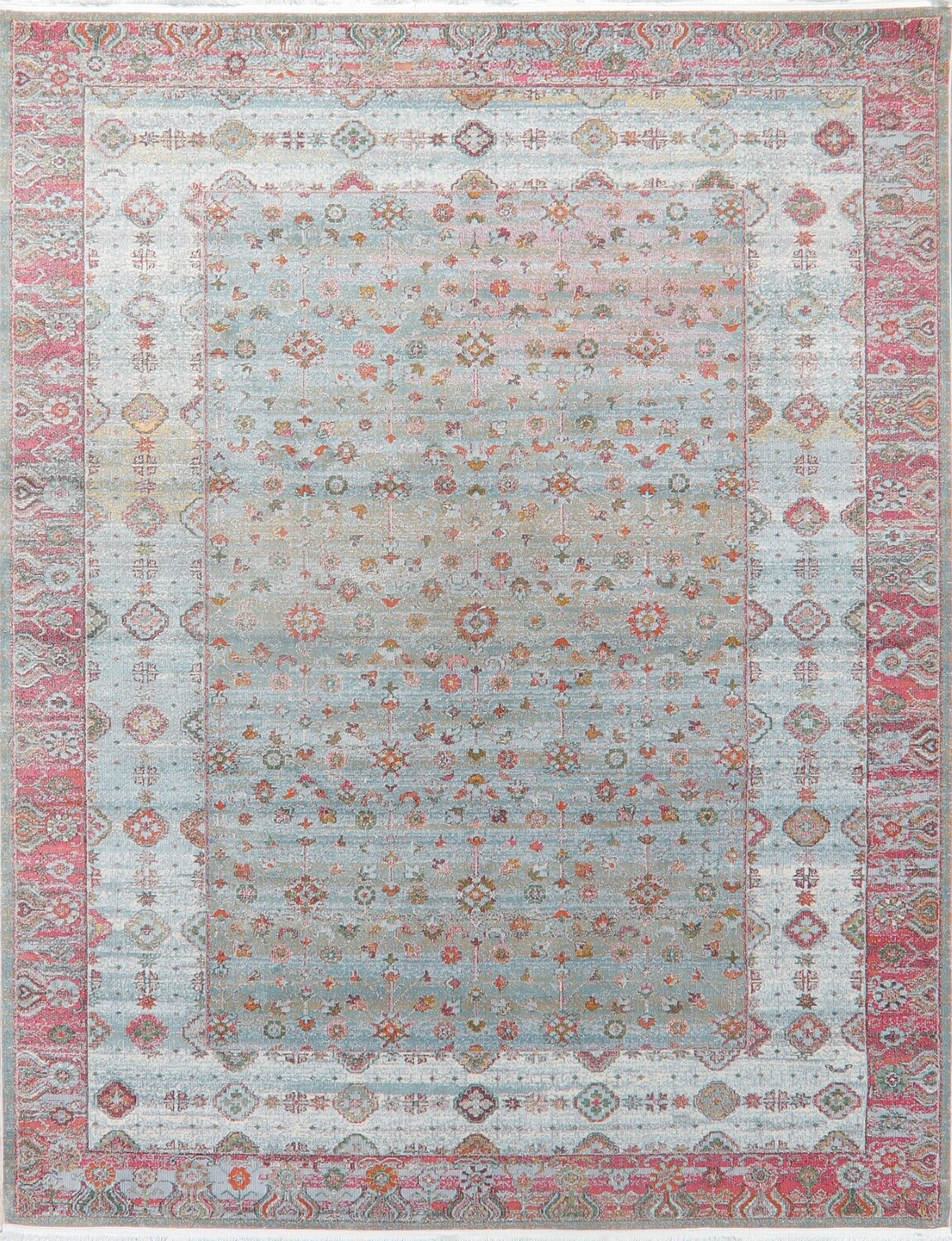 Vintage Style Distressed Heat-Set Area Rugs