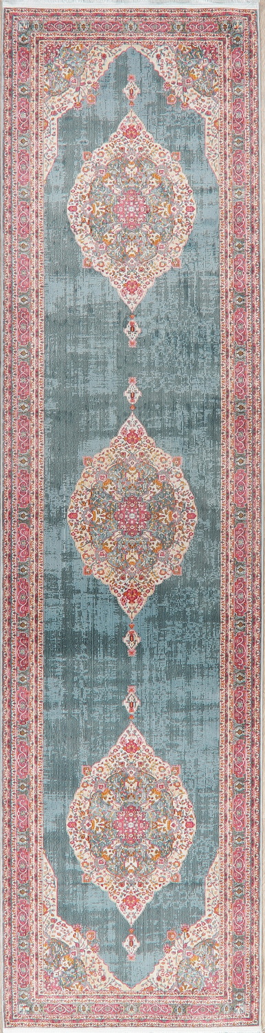 Vintage Style Floral Distressed Heat-Set Area Rugs
