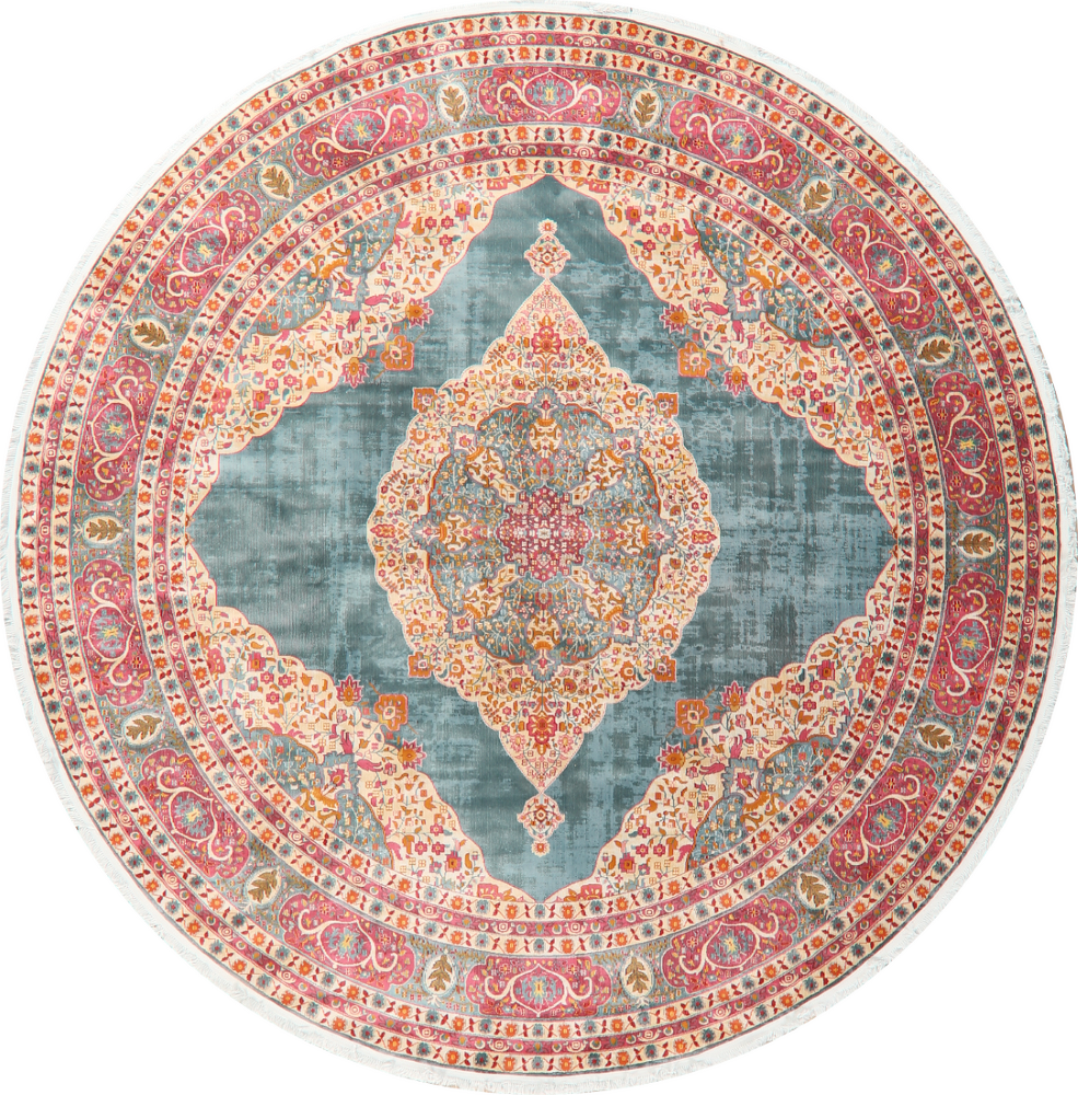 Vintage Style Floral Distressed Heat-Set Area Rugs