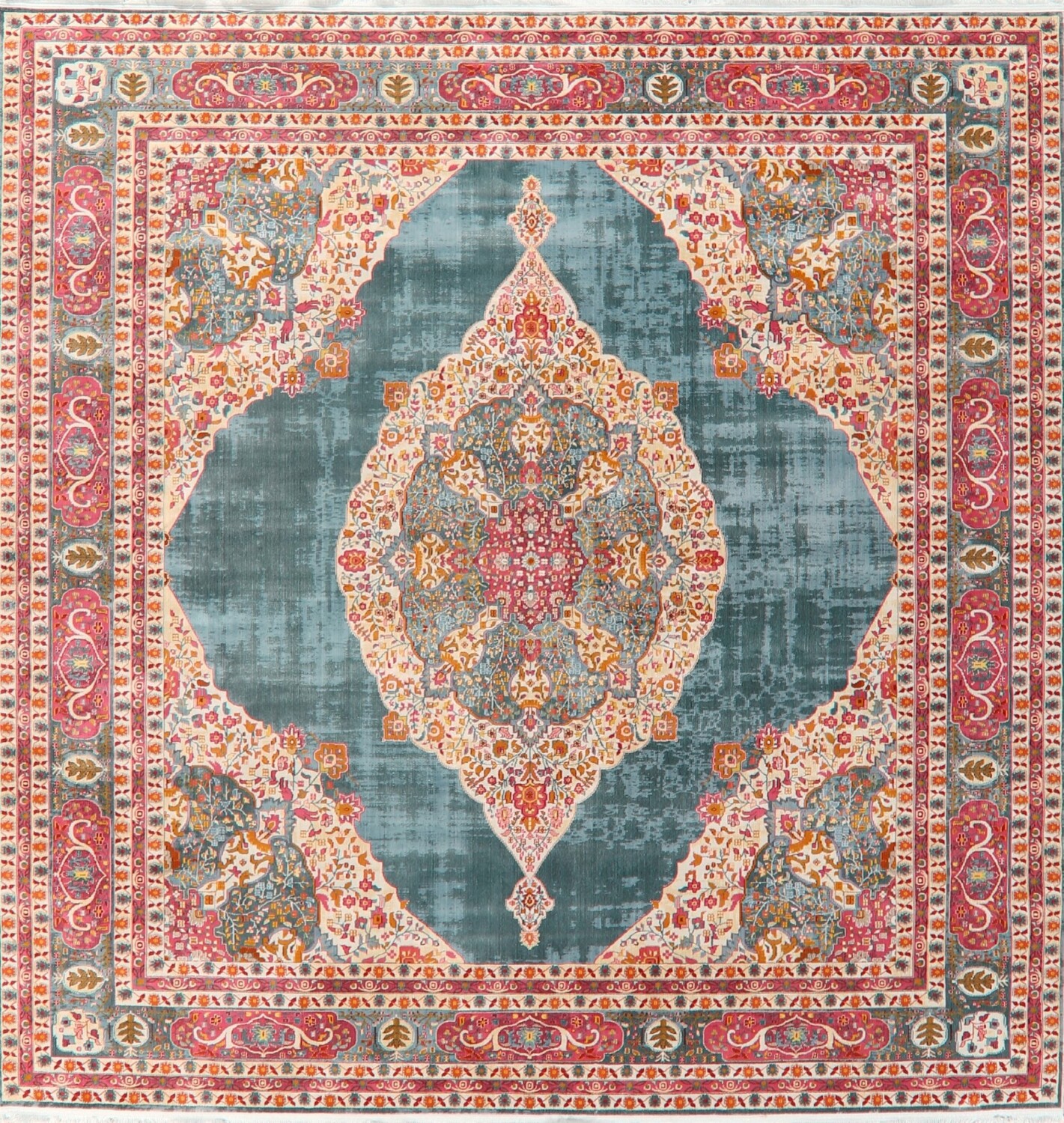 Vintage Style Floral Distressed Heat-Set Area Rugs