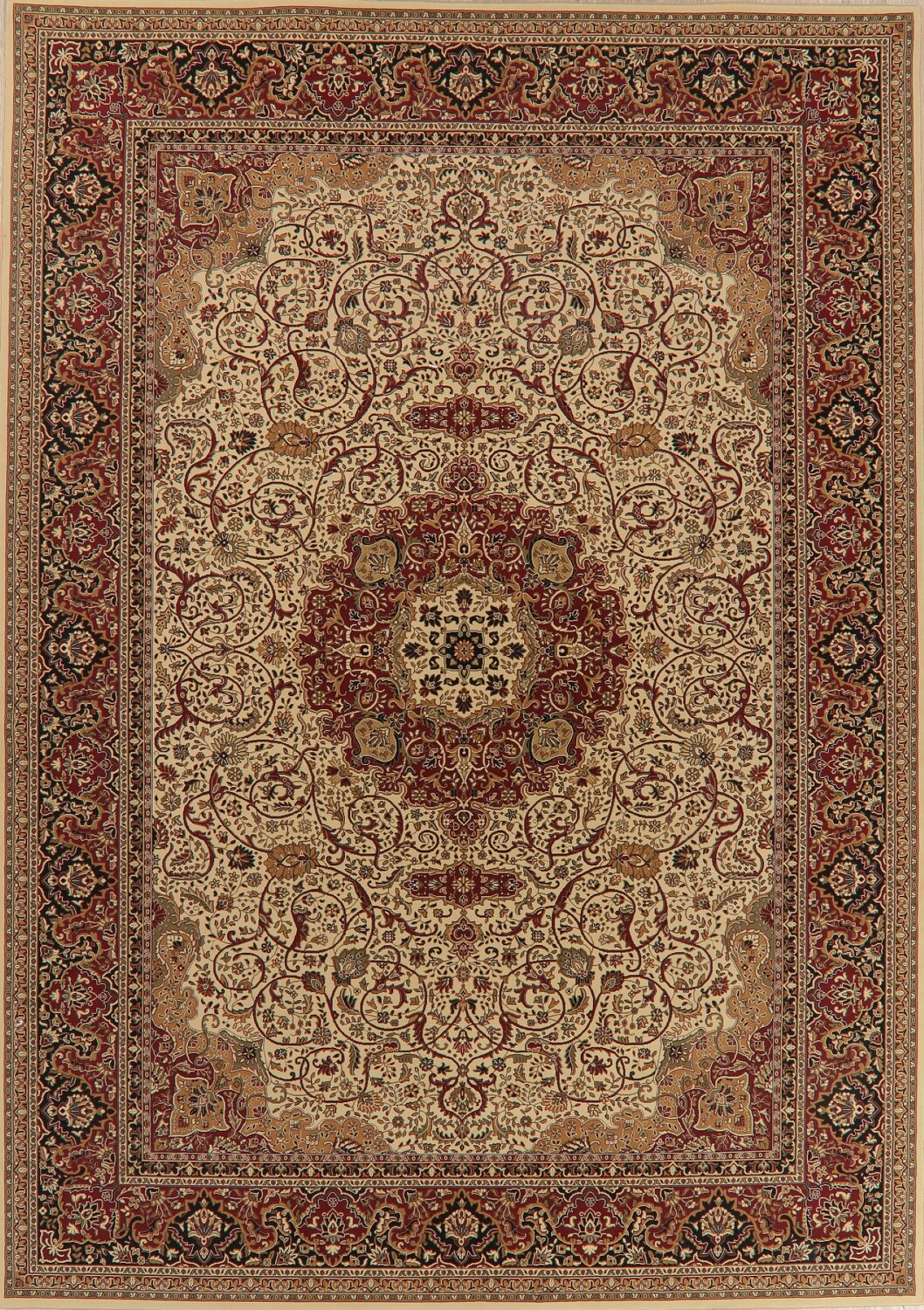 Ivory Floral Agra Turkish Oriental Area 9x13