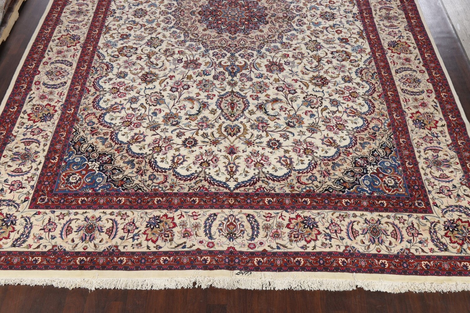 Floral Kashmar Persian Area Rug Ivory 13x19