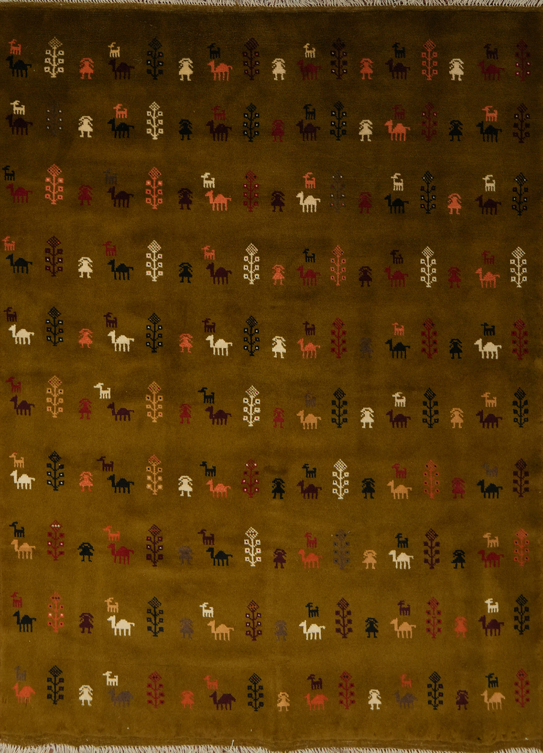 Little Animals Design Wool Tribal Gabbeh Persian Rug 5x6