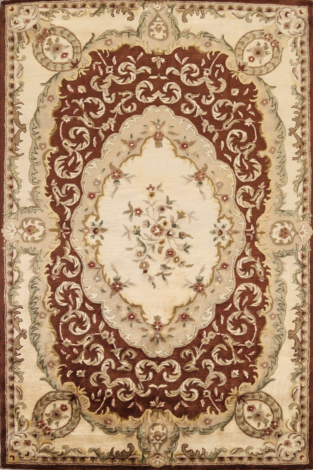 Victorian Style Floral Aubusson Oriental Area Rug 6x9